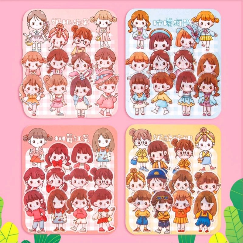 Jual 40PCS Sticker Motif Kartun Anak Perempuan/Sticker/DIY/Jurnal ...