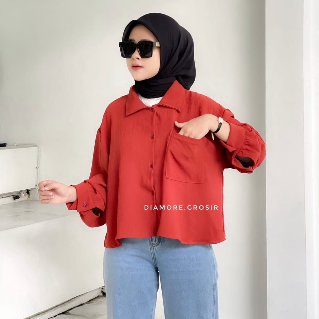 Jual AFI - MC - ⭐️ PREMIUM AIRFLOW CRINCLE ⭐️ Tieta Blouse Cropty ...