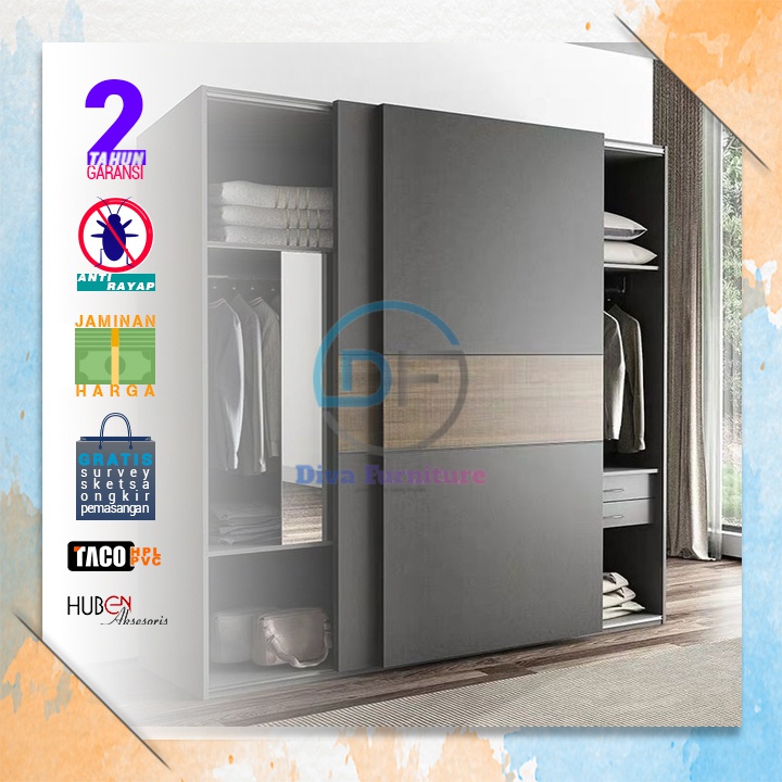 Jual Lemari Pakaian HPL | bauan 9 mm | Custom Wardrobe | Walk-in closet ...