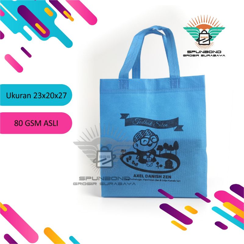 Jual Tas spunbond box nasi sablon, tas kain, tas hajatan | Shopee Indonesia