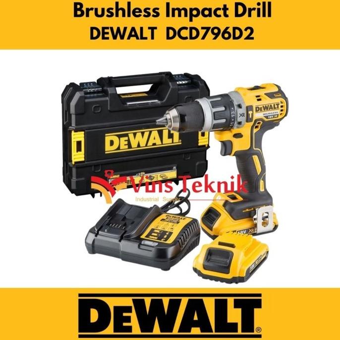 Jual MESIN BOR BATERAI DEWALT DCD796D2 CORDLESS HAMMER DRILL DCD 796 D2 ...