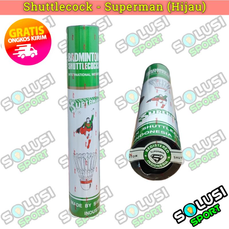 Jual Shuttlecock SUPERMAN HIJAU Kock Kok Bulutangkis Badminton Original ...