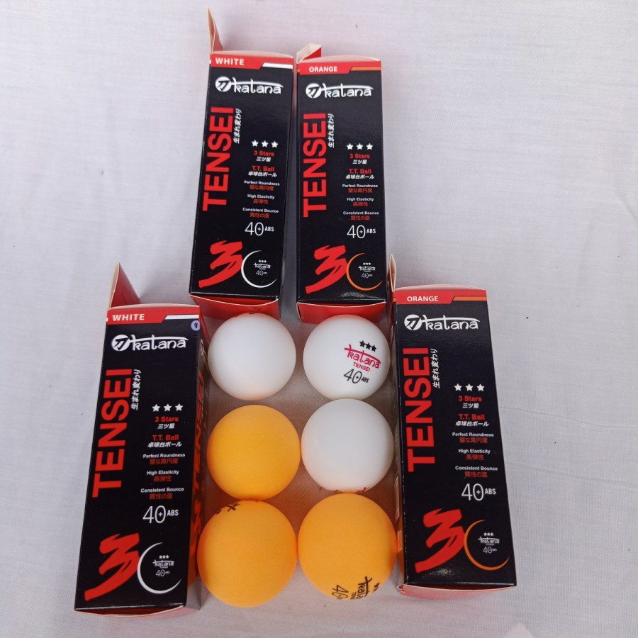 Jual Bola Pingpong / Bola Tenis Meja KATANA 3star (isi 6pcs dan isi 3 pcs) BAGUS | Shopee Indonesia