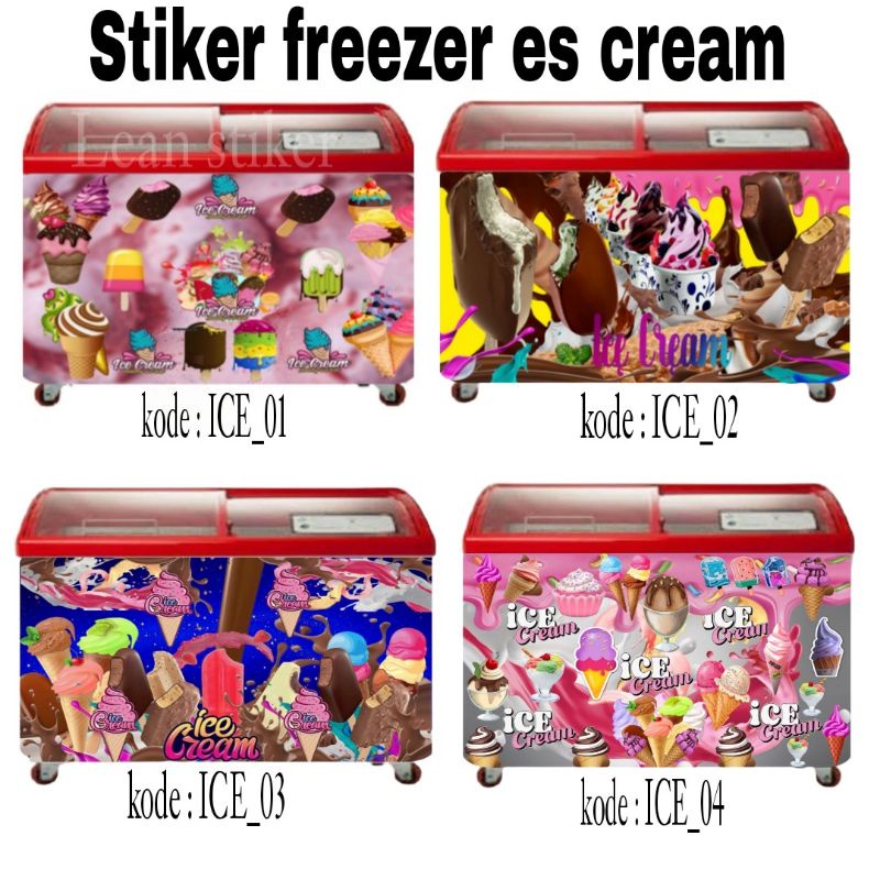Jual Stiker freezer es motif es cream | Shopee Indonesia