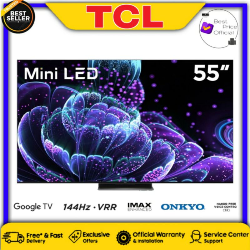 Jual TCL 55C835 MINI LED TV 55 Inch Google TV 4K UHD IMAX VRR 144Hz Dolby Atmos | Shopee Indonesia