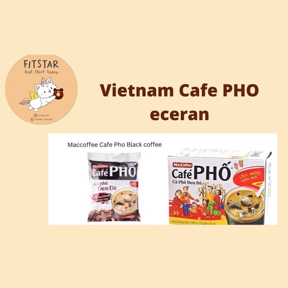 Jual Kopi Vietnam MacCoffee Cafe PHO Instant Black 1 sachet 16 gr ...