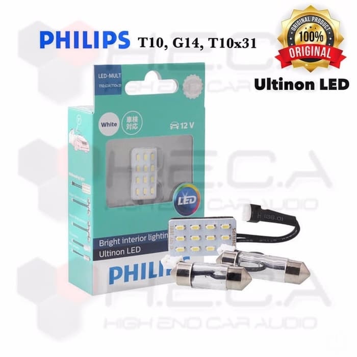 Jual LED Ultinon PHILIPS T10 & G14 & T10x31 Lampu Bohlam Plafon mobil Kabin | Shopee Indonesia