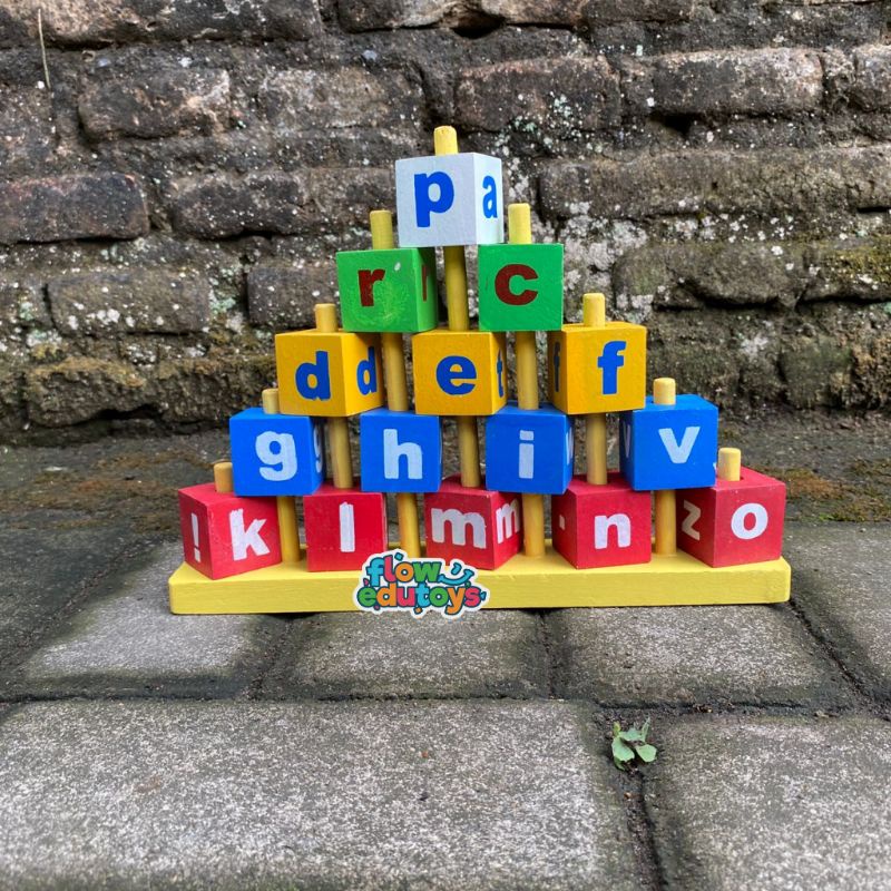 Jual Piramida Huruf Abjad / Balok Susun Piramid Abjad / Balok Piramida ...