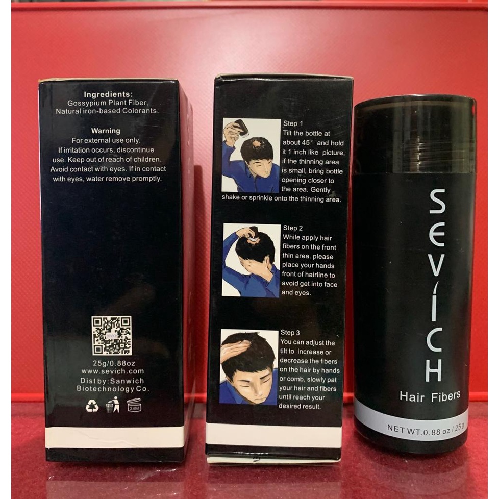 Jual Sevich Hair Fibers/Penebal rambut tipis hair building fiber/serbuk ...