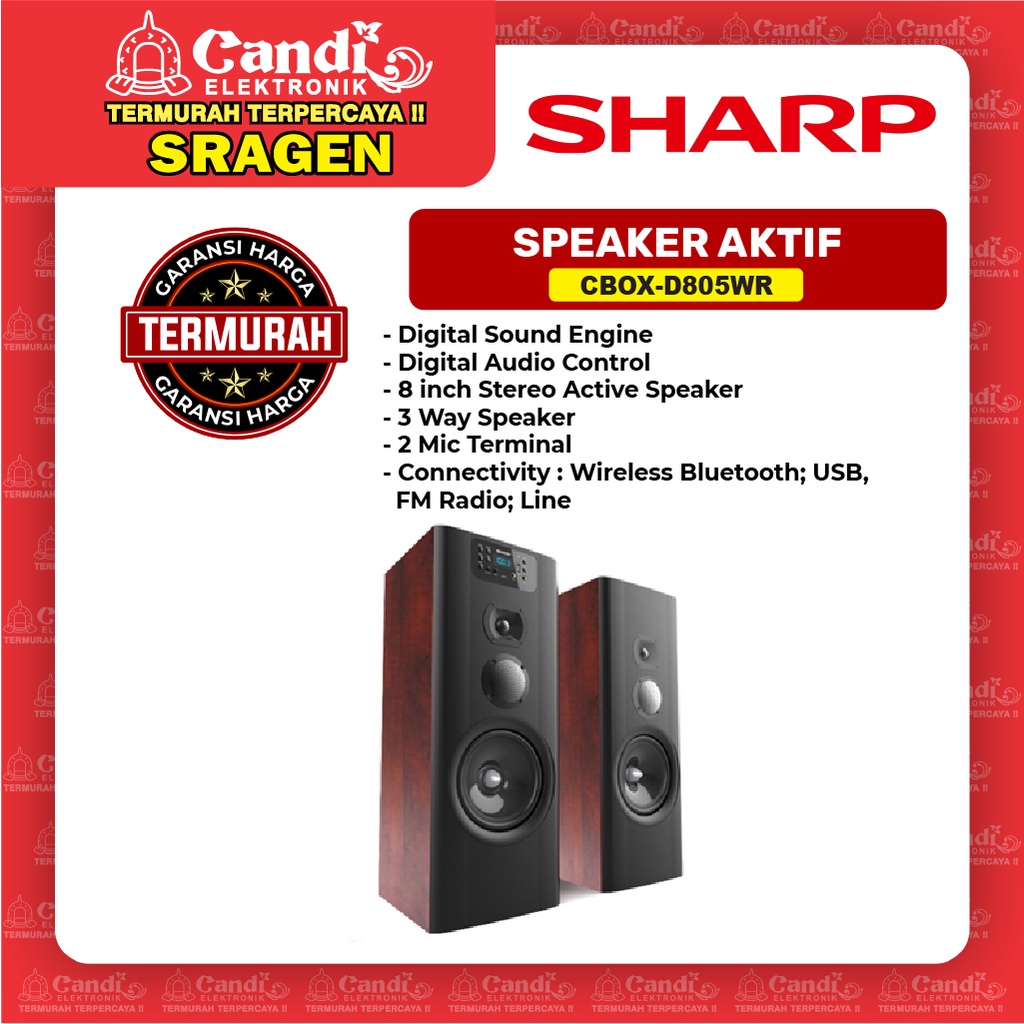 Jual SHARP Speaker Aktif CBOX-D805WR | Shopee Indonesia