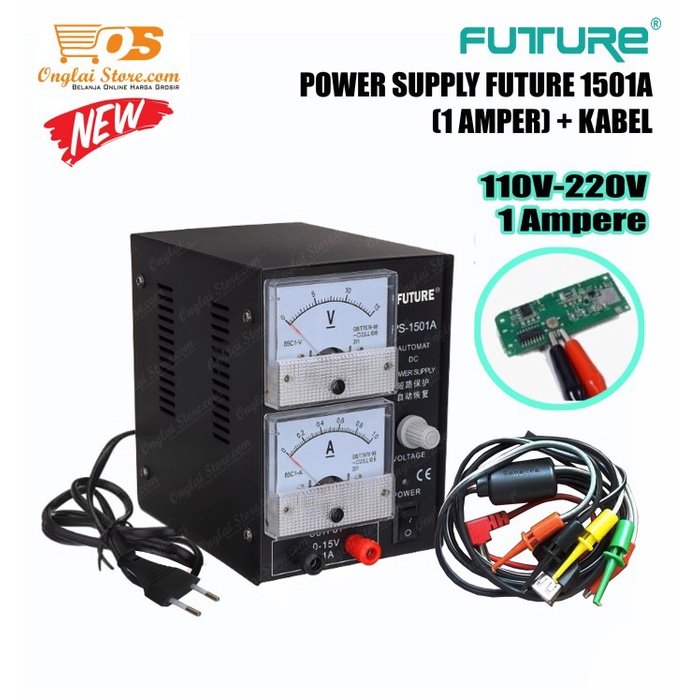 Jual Power Supply Analog HP FUTURE 1501A Plus Kabel PS-1501A Manual 1A ...