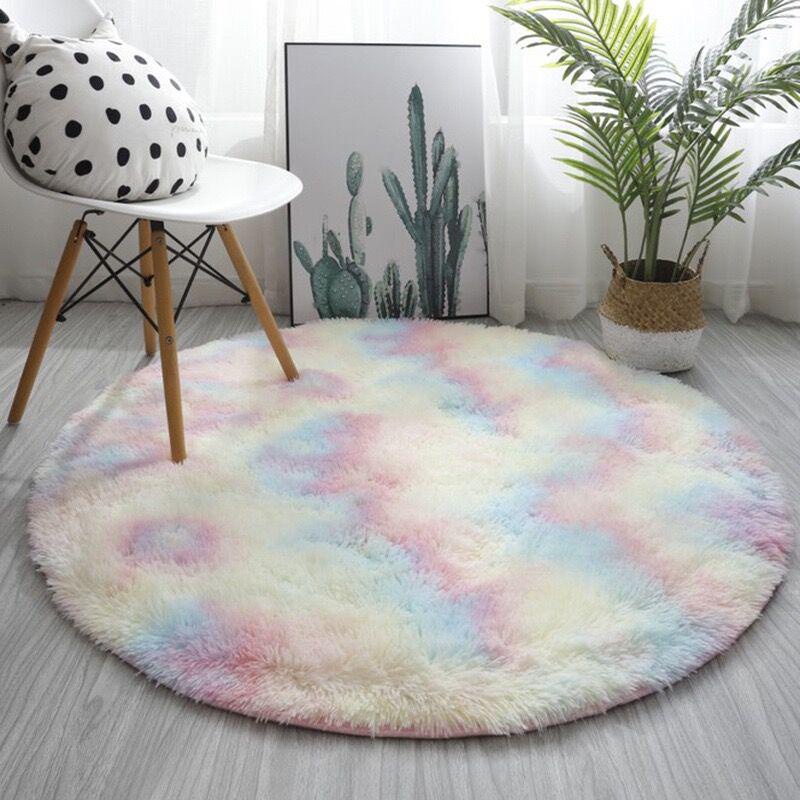 Jual Karpet Bulat Ombre & Motif Warna Diamater 100cm/Karpet Bulu Lantai ...
