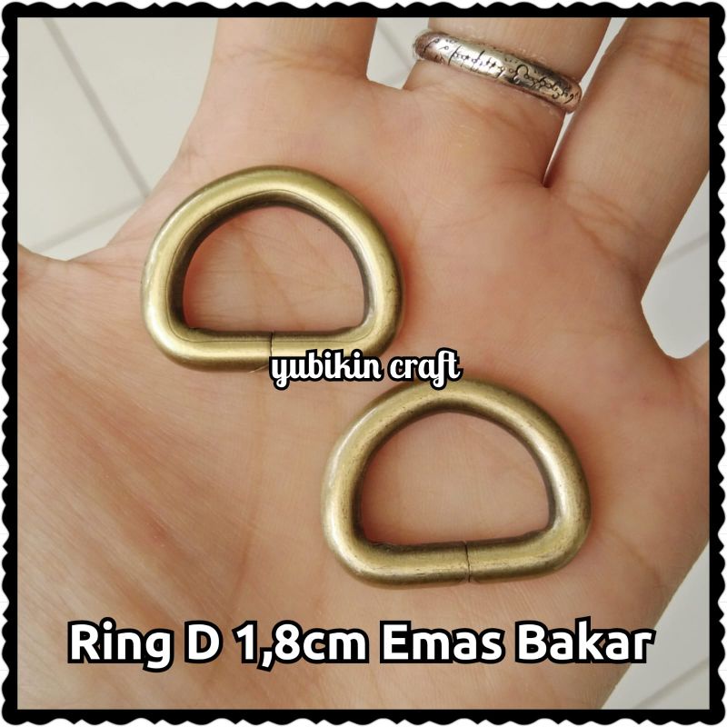 Jual 1 Piece Ring D Besi untuk Tali Tas 2cm (18mm) Warna Emas Bakar ...