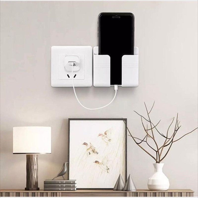 Jual Rak HOLDER HP DINDING White / stand holder charging tempel dinding ...