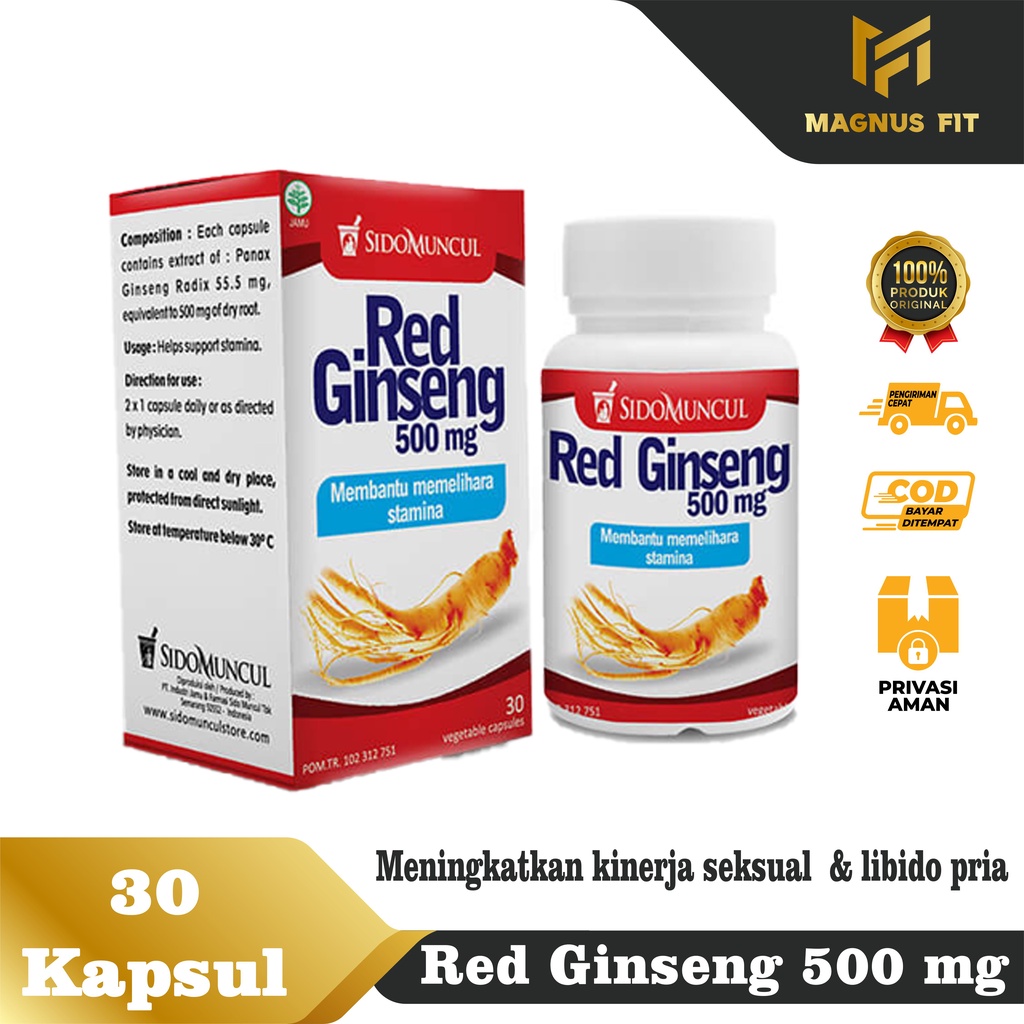 Jual ☘️Magnus Fit☘️ Kapsul Red Ginseng Sidomuncul- Ekstrak Ginseng ...