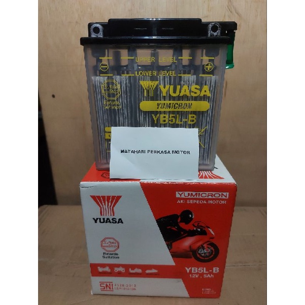 Jual Accu Basah Motor Grand,Supra,mio sporty YB5L-B YUASA | Shopee Indonesia
