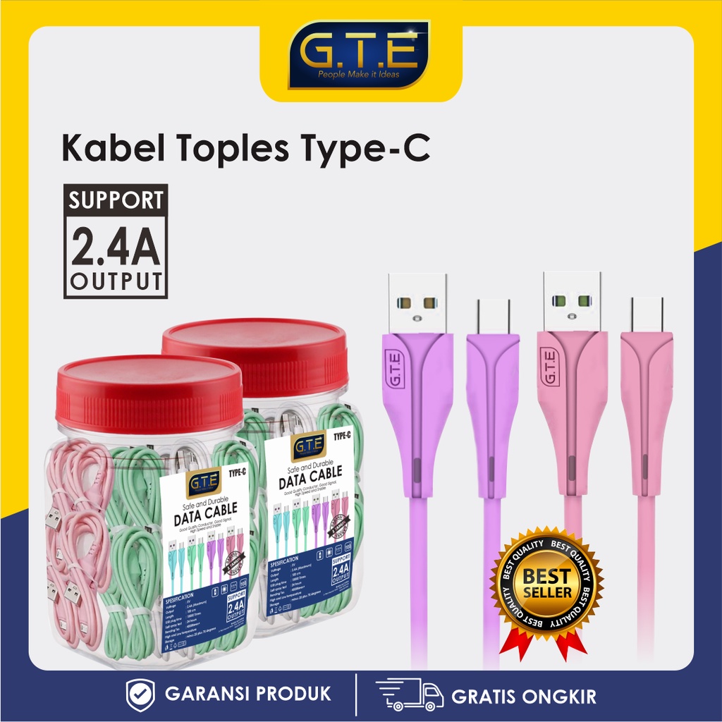 Jual Gte Kabel Toples Type C Kabel Macaron 100cm Kabel Data Fast 1795