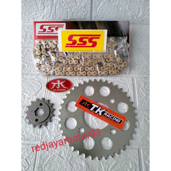 Jual gear set TK tipis 415 Mega pro Sonic Verza CBR 150 cb 150R Supra GTR Rantai gold SSS ...