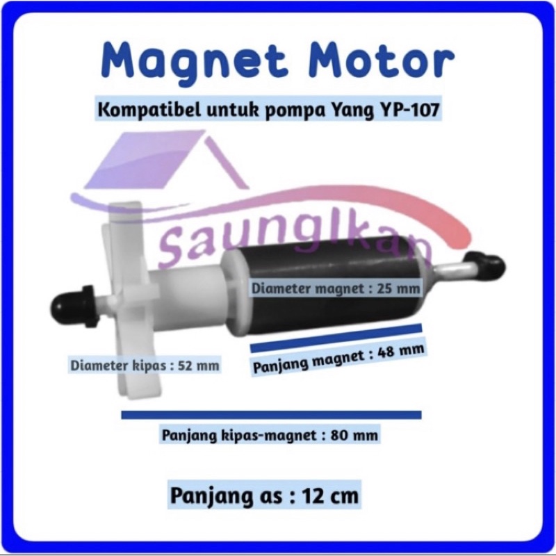 Jual Replacement Rotor Magnet Kipas YANG YP 107 Pompa Celup Aquarium ...