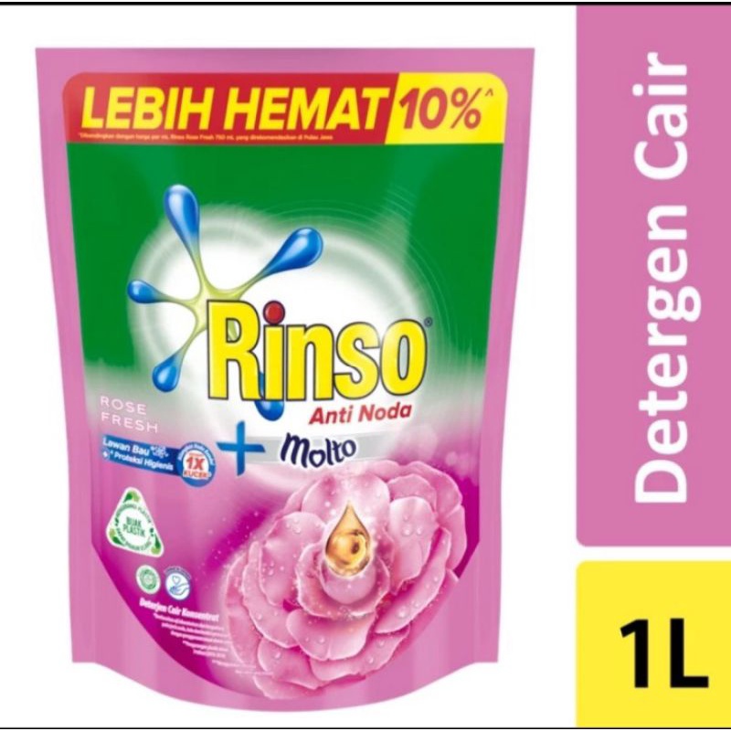 Jual Rinso rose fresh Deterjen Cair 1L | Shopee Indonesia