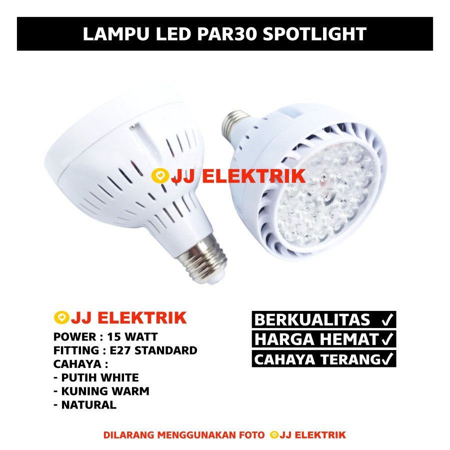 Jual Lampu Sorot LED PAR30 15W E27 Bohlam Spotlight Terang Fokus Hemat ...