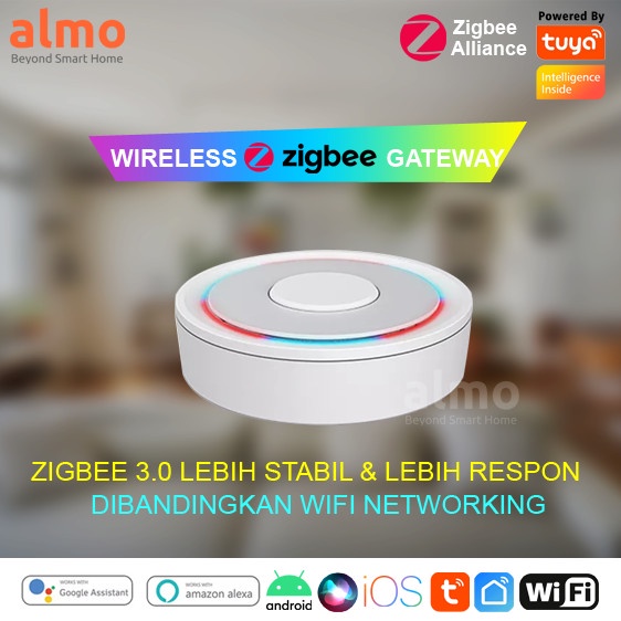 Jual ALMO Wireless ZigBee Gateway Hub Tuya Smartlife Home Automation | Shopee Indonesia