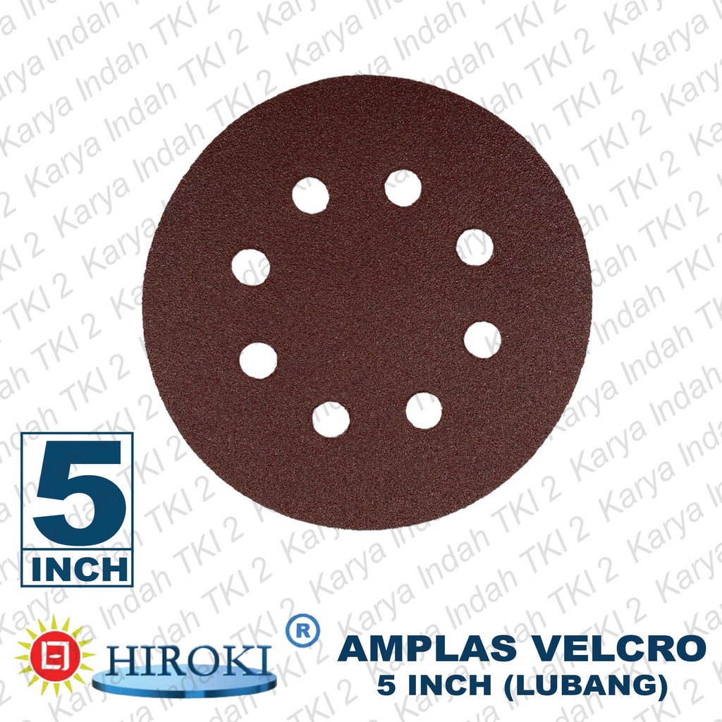 Jual Amplas Velcro 5 Inch Mesin Amplas Prepet Bulat 5" Sanding Pad 8 ...