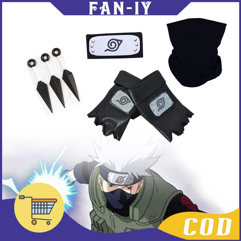 Jual Set Kakashi 7Pcs Anime Accessories Cosplay Naruto Kakashi Headband ...
