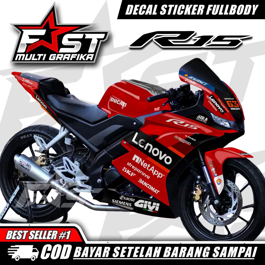 Jual Sticker Striping Decal Yamaha R15 V3, Sticker Decal R15 V3 ...