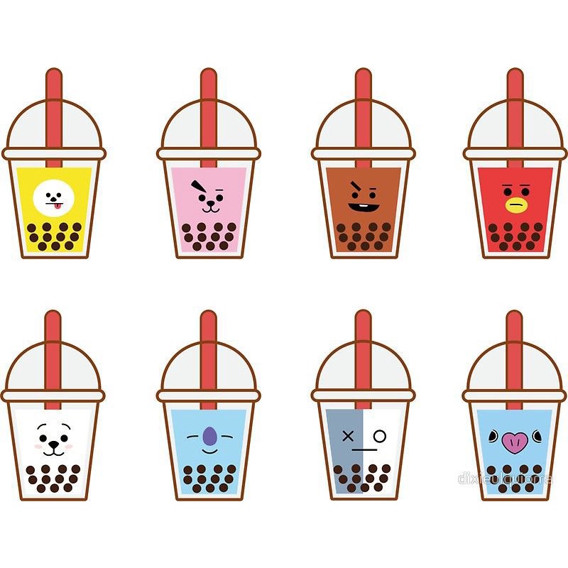 Jual Sticker tumblr aesthetic tema minuman boba + bt21 | Shopee Indonesia