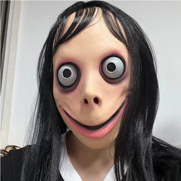 Jual Topeng MoMo Challenge Mask with Hair Scary Halloween Mask 522-18 ...