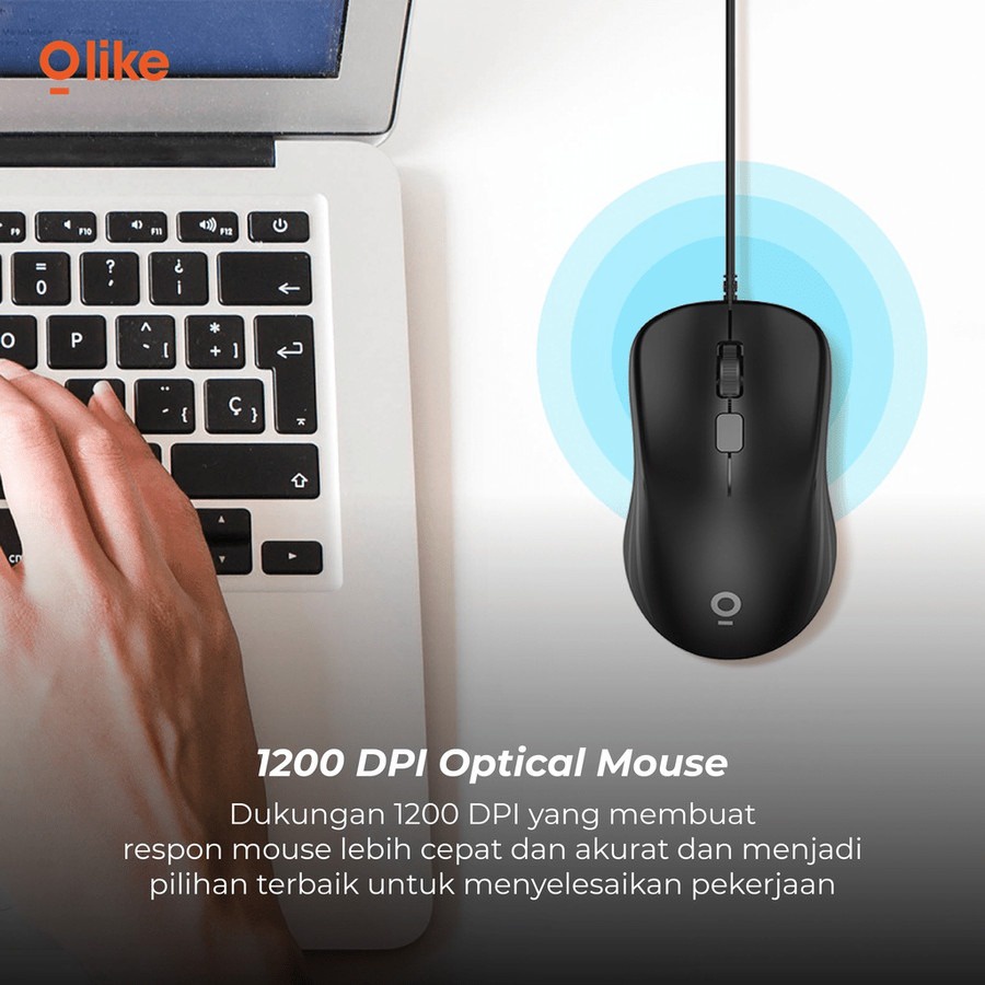Jual MOUSE WIRED OLIKE M1 ERGONOMIC DESIGN 1200 DPI OPTICAL SENSOR ...