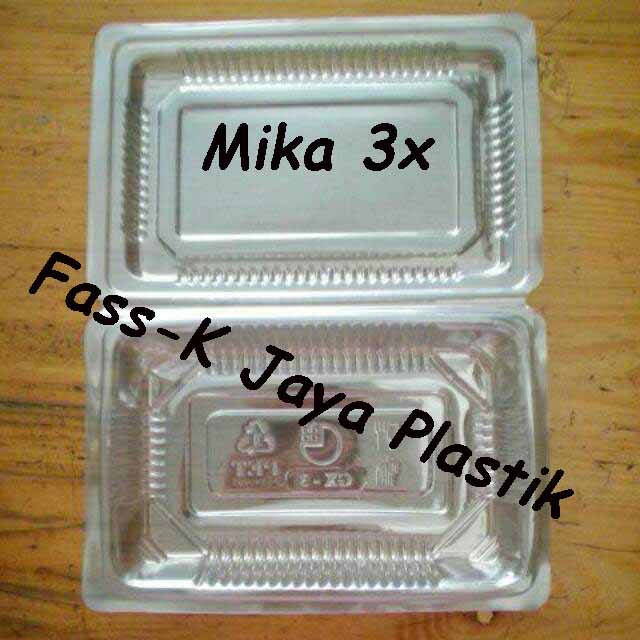 Jual mika plastik 3X / kotak kue mika / kotak kue plastik @100pcs ...