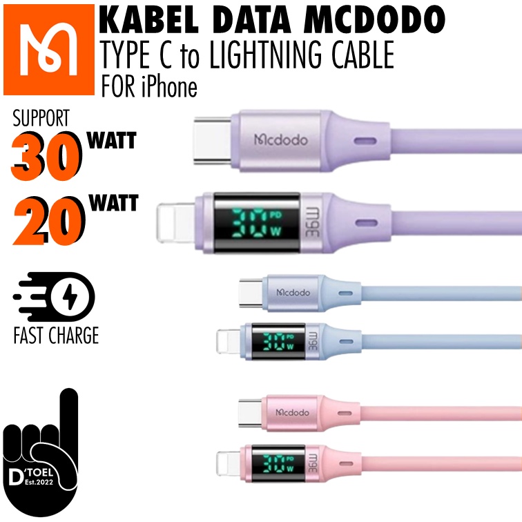 Jual Kabel Data Mcdodo untuk iPhone Type C to Lightning Cable 20W 20 ...