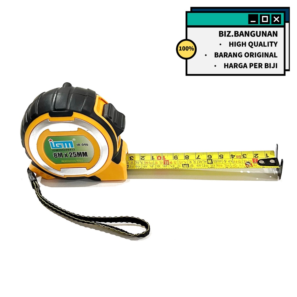 Jual METERAN SUPER HONGSUI ABS IGM 8M - ROL METER TUKANG 8 METER ...