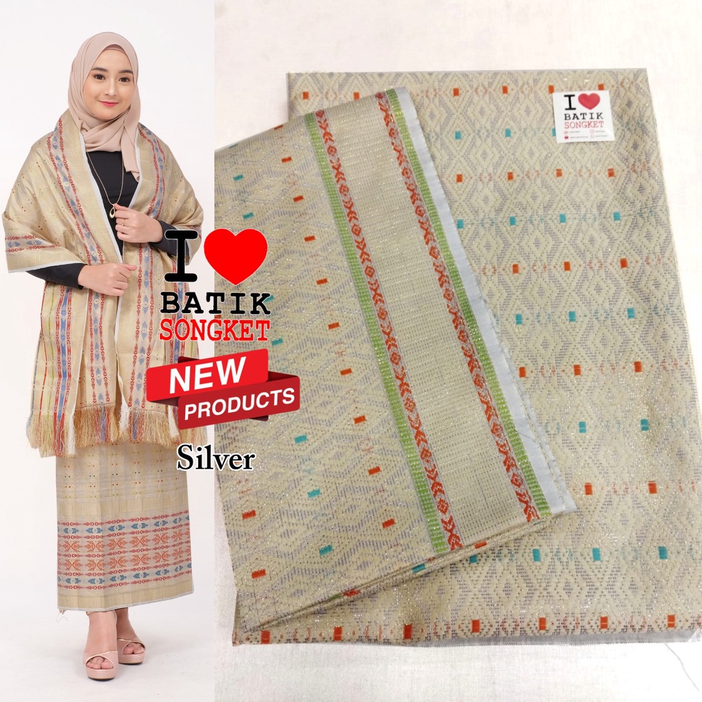 Jual SONGKET MESIN MURAH THAILAND WARNA SILVER SERAGAM MAKASSAR BATAK ...