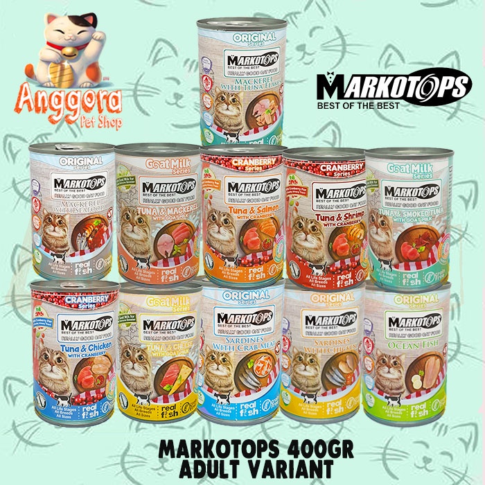 Jual MARKOTOPS Kaleng 400 gr Makanan Kucing Premium Goat Milk And ...