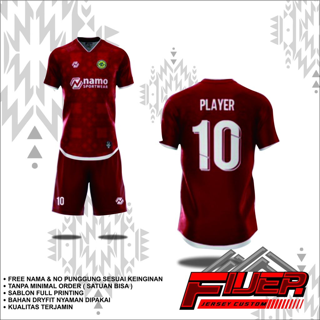 Jual JERSEY FUTSAL NAMO CUBE MERAH BISA CUSTOM SABLON FULL POLYFLEX ...