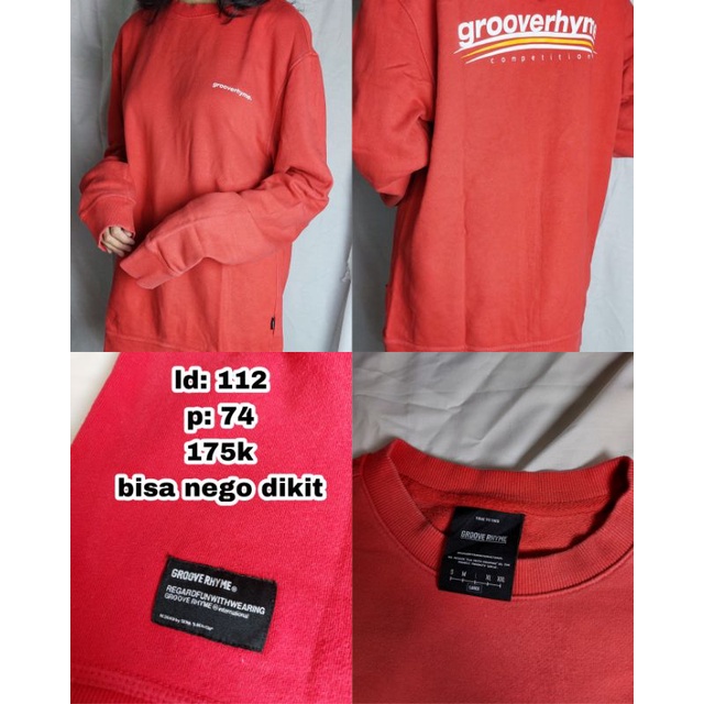Jual GROOVERHYME RED CREWNECK | Shopee Indonesia