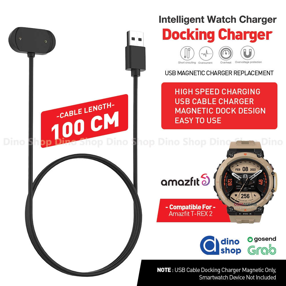 Jual Dock Charger USB Cable For Amazfit T-rex TREX 2 Kabel Cas Magnetic ...
