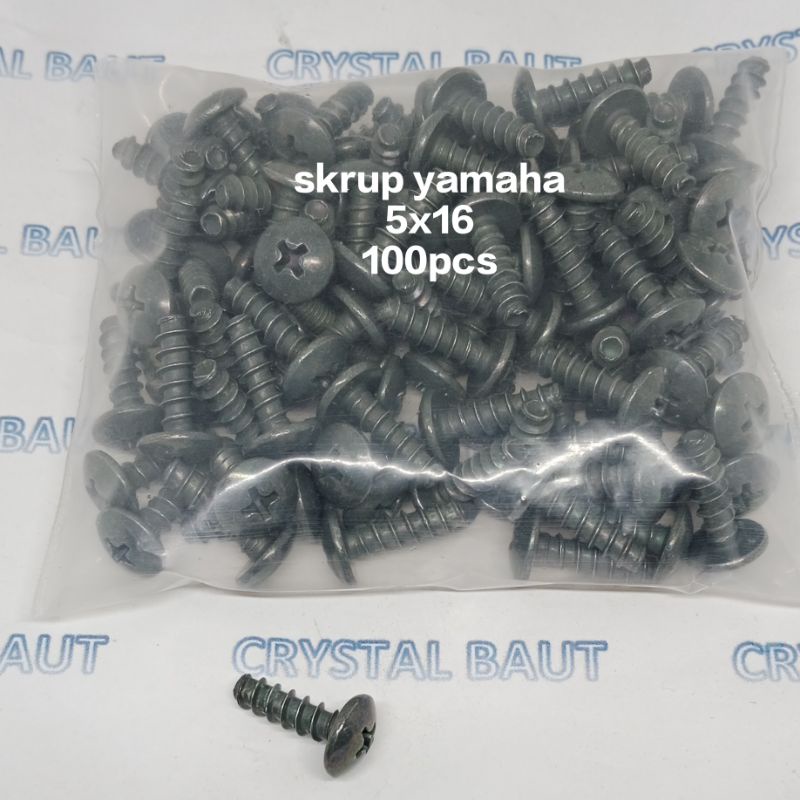 Jual 100pcs Skrup Baut Body Yamaha 5x16 grade original Baut Cacing ...