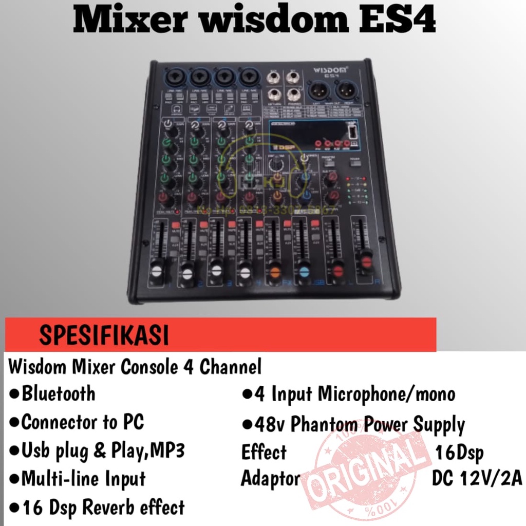 Jual MIXER WISDOM ES 4 CHANNEL Mixer wisdom es-4 4ch | Shopee Indonesia