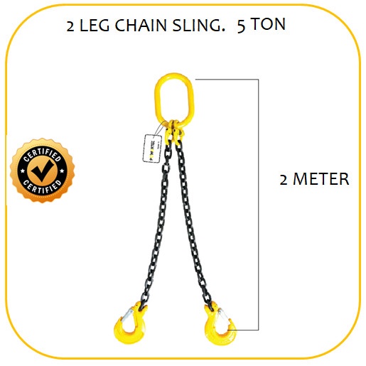 Jual Chain Block 2 Legs Chain Sling. Cap 5 Ton Panjang 2 M ( Rantai 2 ...