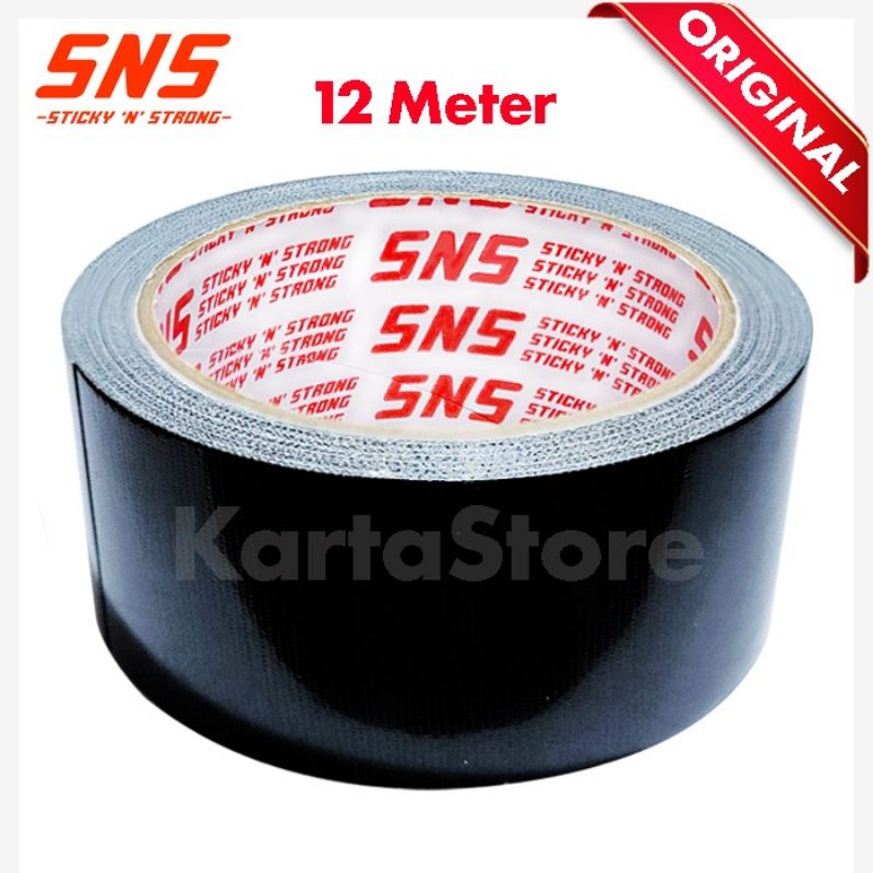 Jual LAKBAN KAIN HITAM CLOTH TAPE HITAM 2 INCH X 12 METER SNS STICKY N ...