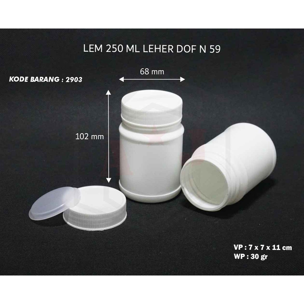 Jual Pot Lem Kosong/Botol Lem Kosong Lurus/Leher 250/500/1.000 Ml Putih ...