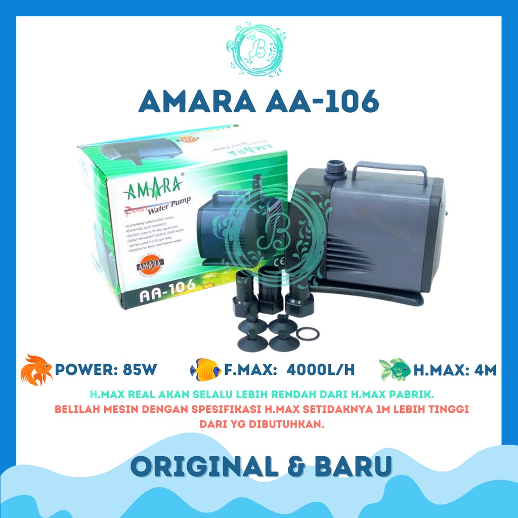 Jual Amara AA 106 Amara AA-106 Pompa Aquarium Pompa Kolam Pompa Hidroponik Pompa Celup Aquarium ...