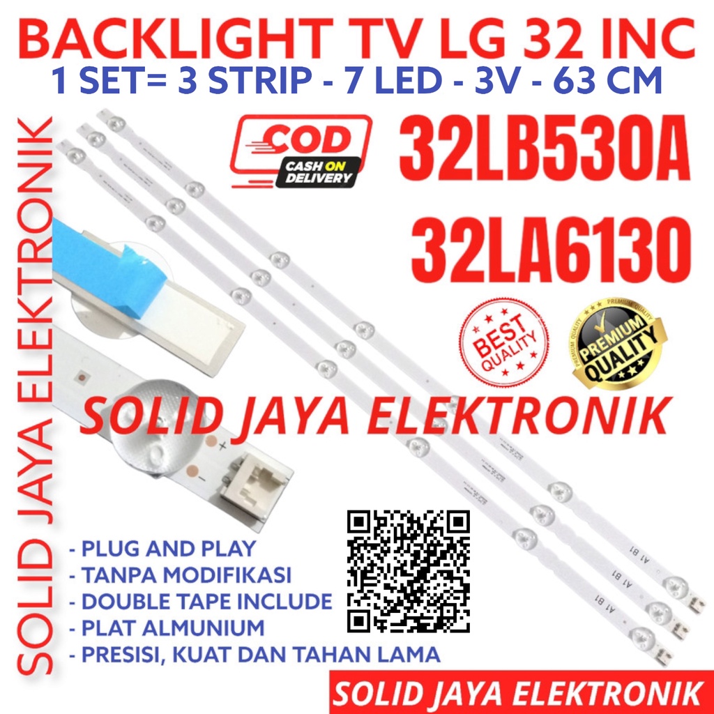 Jual BACKLIGHT TV LED LG 32LB530A 32LB530 A 32LA6130 BL 3V 7K LAMPU 3 ...
