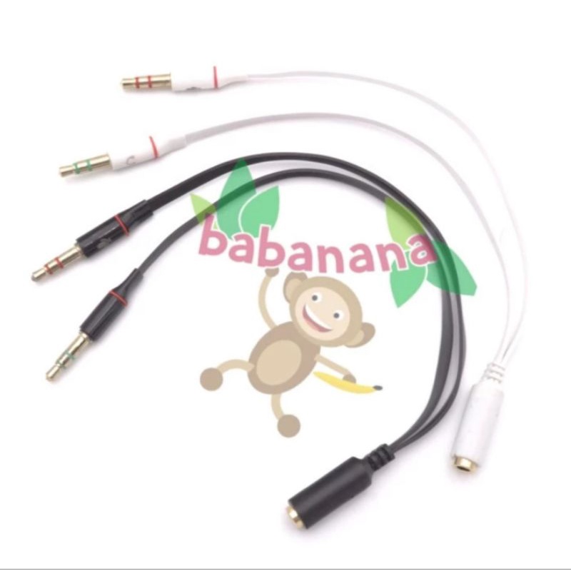 Jual Kabel splitter audio mic speaker 3.5mm jack aux earphone headset ...