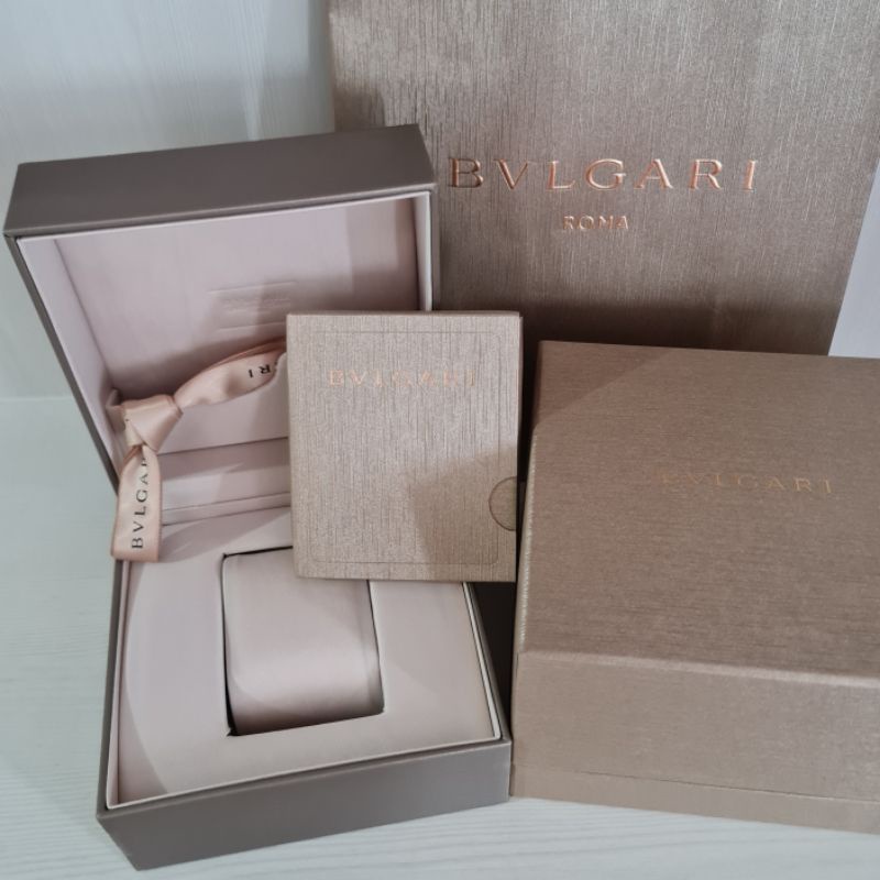 Jual Kotak box jam tangan merk BVLGARI watch model Original fullset ...