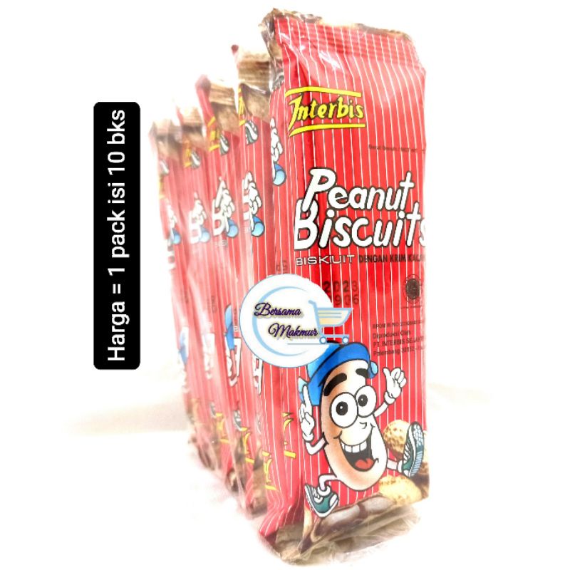 Jual Biskuit Peanut / Pineapple Biscuits Interbis (1 pack isi 10 bks ...